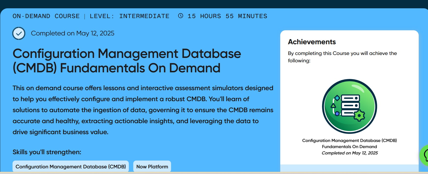 Awaiting the voucher for CMDB - ServiceNow Community